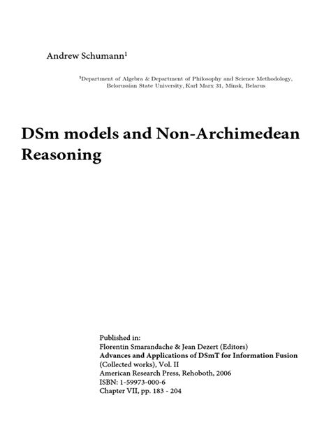dsm models and non archimedean reasoning pdf measure mathematics interpretation logic
