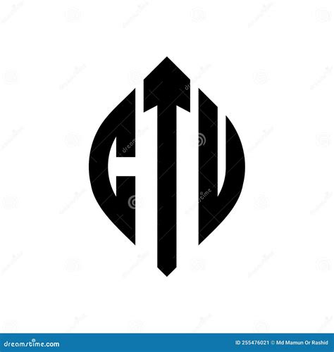 Ctu Circle Letter Logo Design With Circle And Ellipse Shape Ctu