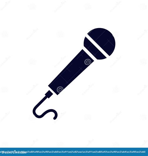 Microphone Icon Vector Flat Illustration Glyph Style Design Isolated