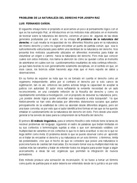Problema De La Naturaleza Del Derecho Pdf Teoría Institución