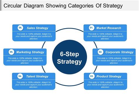Circular Diagram Showing Categories Of Strategy Powerpoint