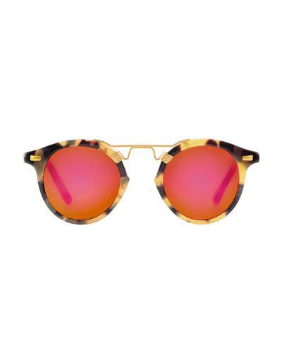 Krewe St Louis Mirrored Round Sunglasses Audubon Round Mirrored