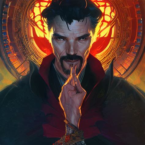 KREA AI Evil Dr Strange Doing Satanic Ritual Elegant Digi