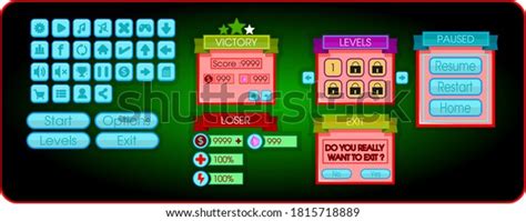 menu graphical user interface gui build stock vector royalty free