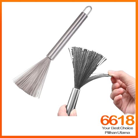 Berus Periuk Pemegang Panjang Dapur Keluli Tahan Karat Boleh Digantung Berus Dawai Pembersihan