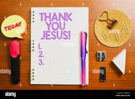 Writing Displaying Text Thank You Jesus Business Concept Being
