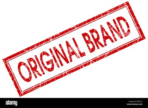 Original brand red square grungy stamp isolated on white background ...