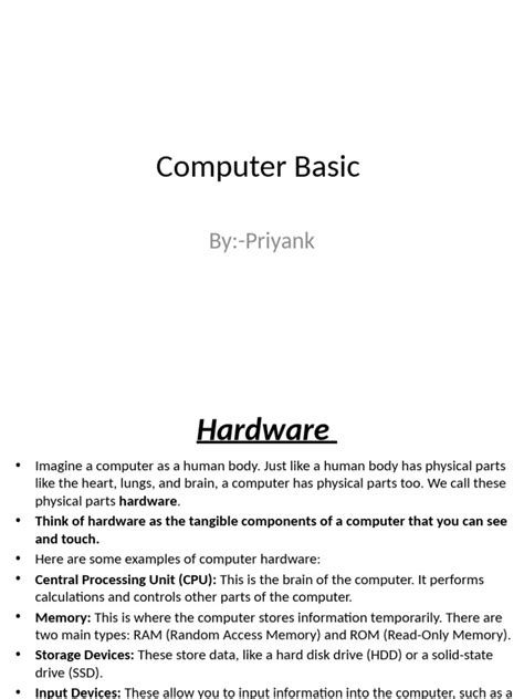 computer basic pdf computer hardware operating system