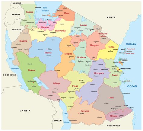 Tanzania Map With Regions My Xxx Hot Girl