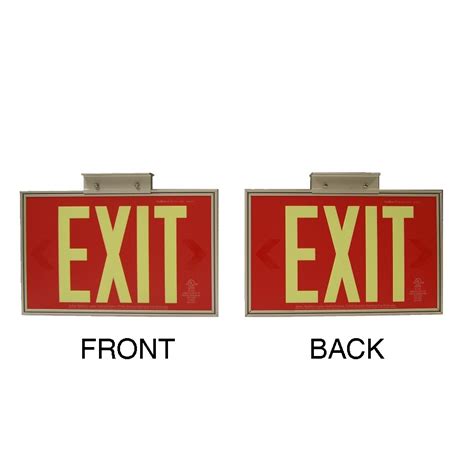 Everglow Na Inc Exit Signs Red Exit Sign 2 Sides Standard