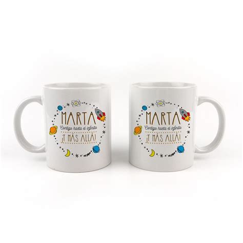 Taza cerámica o plástico Nombre contigo hasta el Infinito y más allá personalizada mi pipo