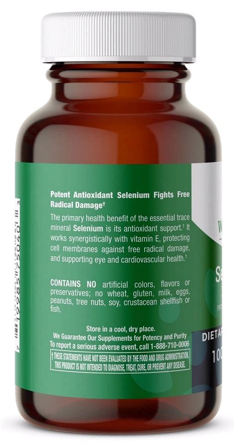 Selenium Supplement 100mcg Of Chelated Anti Cancer Minerals