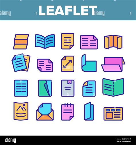 Leaflet Paper Collection Elements Icons Set Vector Stock Vector Image And Art Alamy