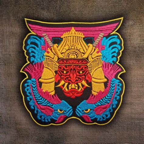 Cyber Demon Patch Japanese Oni Embroidery Devil Sleeve Patch