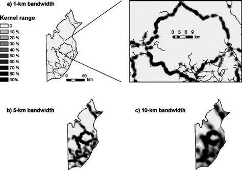 Fixed Kernel Density Estimations Of Moose Vehicle Collisions Mvcs In