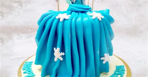 Frozen Elsa Dress Theme Fondant Cake Delivery In Delhi NCR