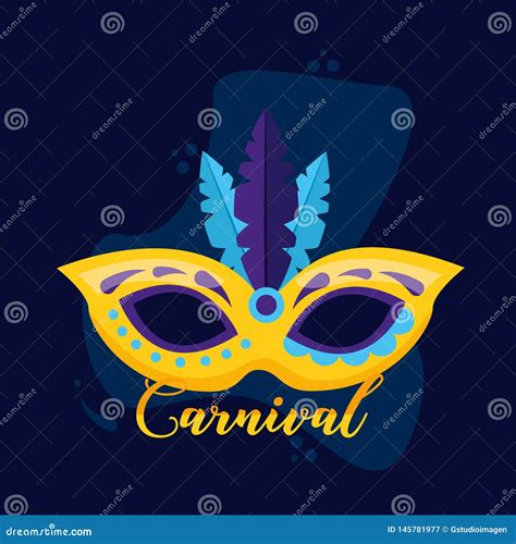 Mask With Feather Carnival Stock Illustration Illustration Of Vector