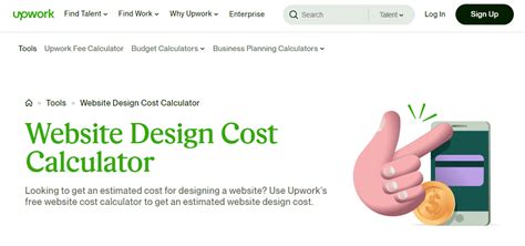 Free Website Design Cost Calculator Online Upwork Customerthink