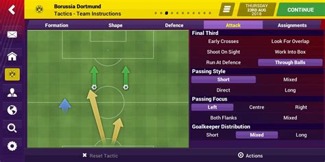 Dortmund Passing Tactic Football Manager 2019 Mobile Fmm Vibe