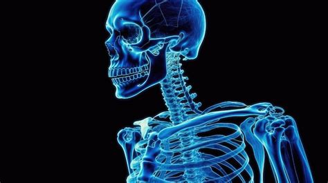 Premium Ai Image Blue Skeleton