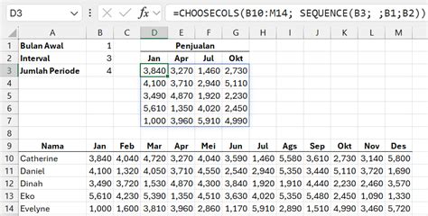 Rumus Choosecols Excel Excelandor