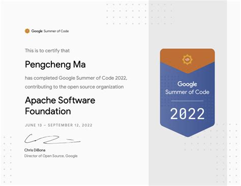 Gsoc 2022 Certificate Pengcheng Ma