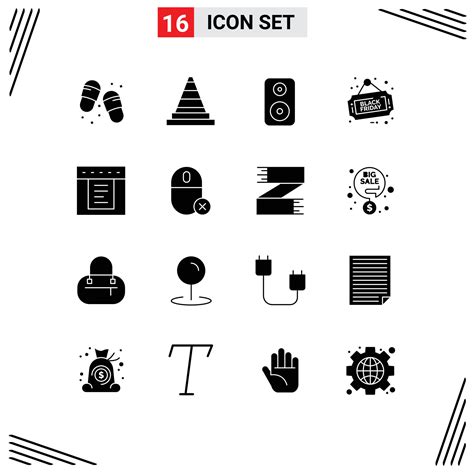 Set Of 16 Modern Ui Icons Symbols Signs For Web Dropdown Speaker Shop
