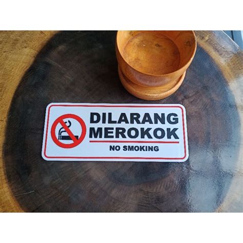 Jual SignBoar Acrylic Label Dilarang Merokok Shopee Indonesia