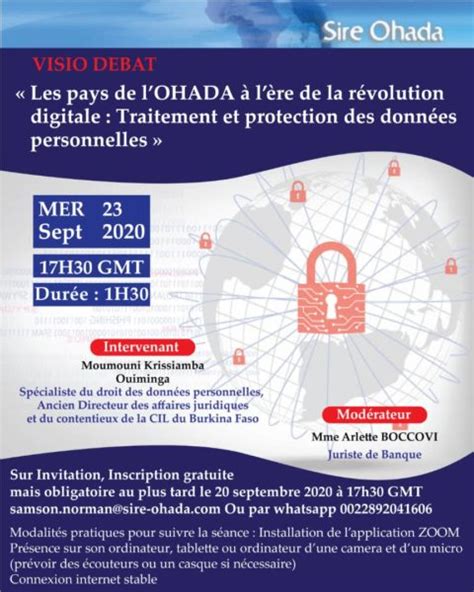 Traitement et protection des données personnelles SIRE OHADA