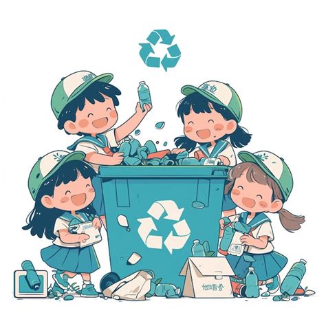 Premium Vector Students Participating In School Recycling Programs