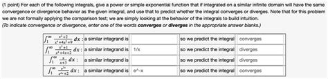 Solved Point For Each Of The Following Integrals Give Power Or