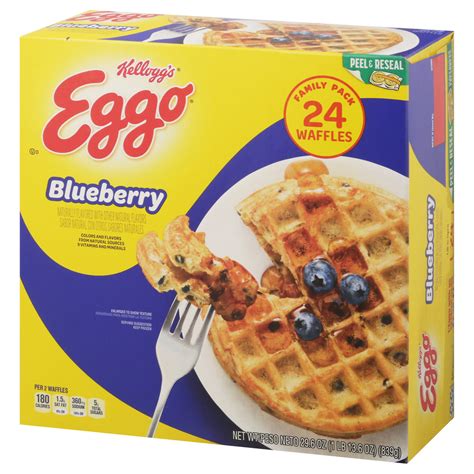 Eggo Blueberry Waffles Front Right Elevated