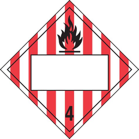 Hazard Class 4 Flammable Solid Blank Dot Placard Mpl4dg4a