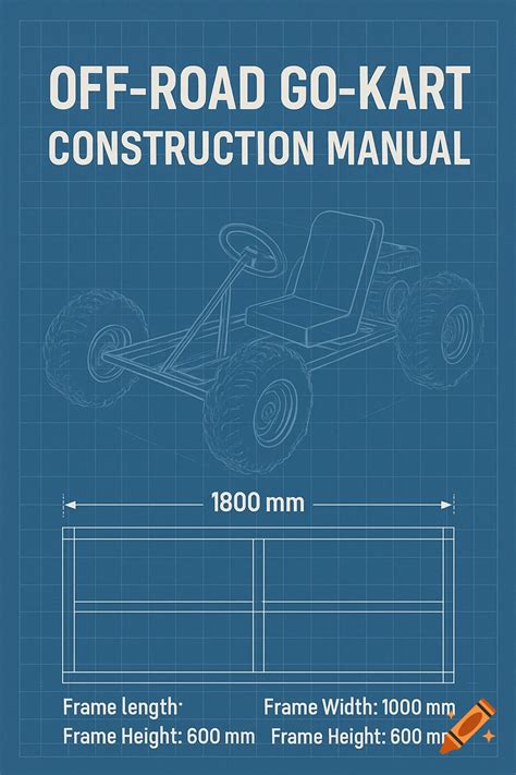 Blueprint Style Cover Page For An Off Road Go Kart Construction Manual