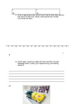 Single Variable And Bivariate Data Analysis Assignment Or Worksheet