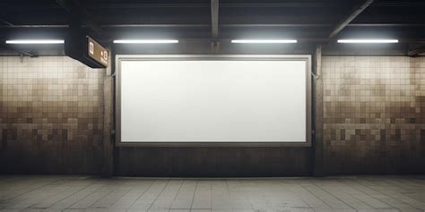 Premium Photo Subway Platform Screen Door Billboard Generative Ai