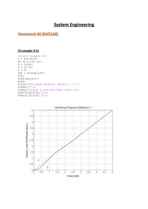 Matlab Homework 4 System Engineering Homework 4 Matlab Example 5