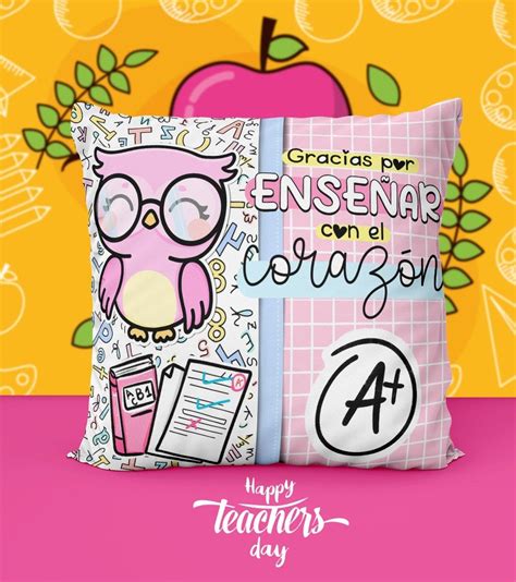 Cojín “gracias Por Enseñarme Con El Corazón” Colibrí Print México