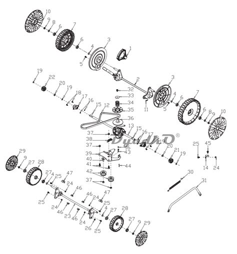 Схема (деталировка) газонокосилки бензиновые CARVER LMG-3653DMSE-VS ...