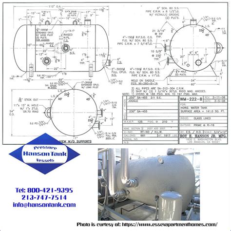 Wm222b Glass Lined Hot Water Storage Tank Hanson Tank Asme Code