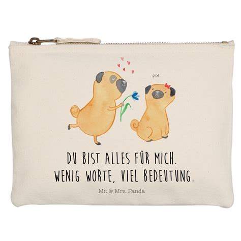 Mr And Mrs Panda Kosmetiktasche Mops Verliebt Weiß Geschenk Makeup