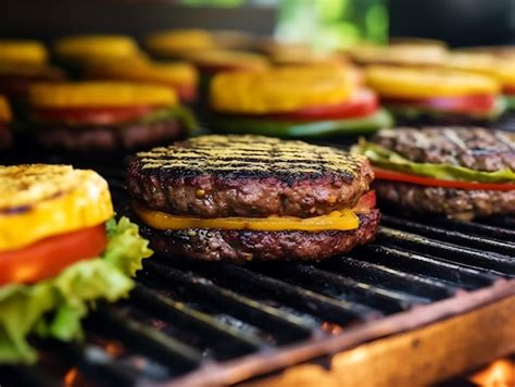 Premium Ai Image Cooking Veggie Burgers Ai Generative