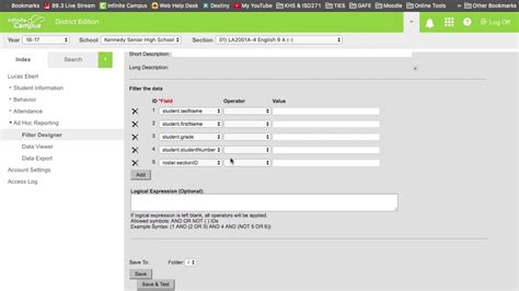 Create Ad Hoc Filter For Advisory Or Other Section Youtube