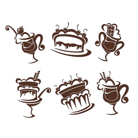 Premium Vector Cake Design Vector Set Collection Vector Illustration