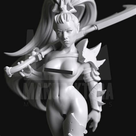 Dom Series 02c Naked Sexy Shadow Elf Warrior Witch W Sword 3D Model
