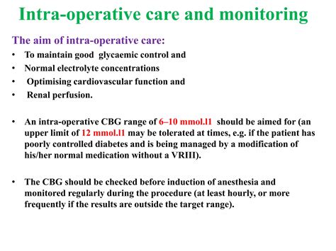 Diabetes Mellitus Preop Intraoperative Management And Considerations