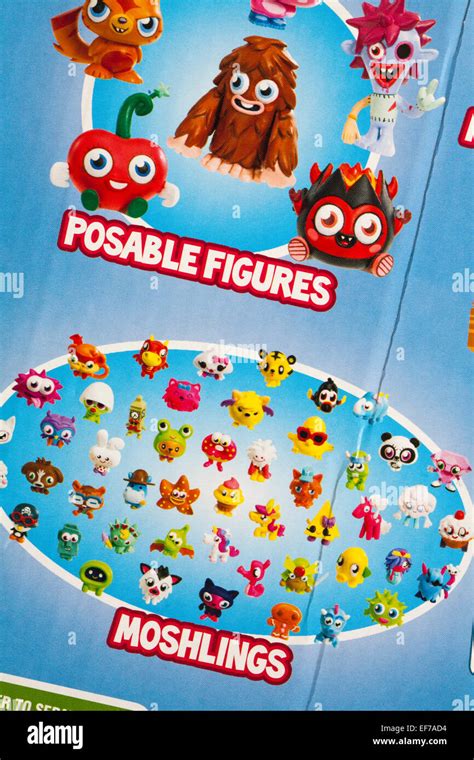 Detail Of Posable Figures And Moshlings On Back Of Moshi Monsters Mega