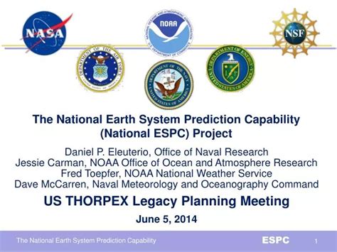 Ppt The National Earth System Prediction Capability National Espc Project Powerpoint