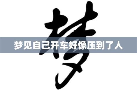 梦见自己开车好像压到了人 命理解梦