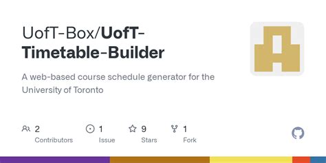Github Uoft Boxuoft Timetable Builder A Web Based Course Schedule Generator For The